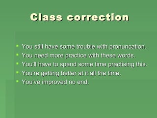 Classroom language error correction | PPT
