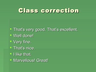Classroom language error correction | PPT