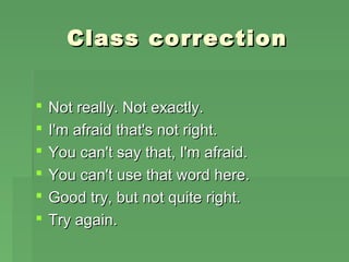 Classroom language error correction | PPT