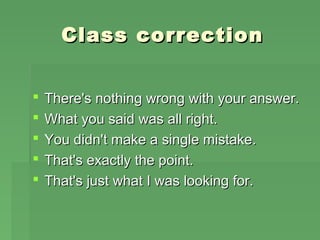 Classroom language error correction | PPT