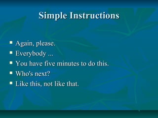 Classroom language simple instructions | PPT | Education