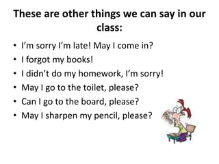 Classroom language 7th grade | PPTX