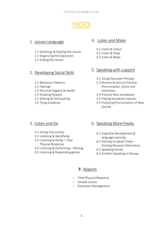 Classroom Language Journal | PDF