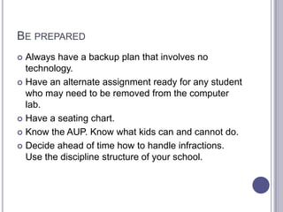 Classroom Management in the Computer Lab | PPTX