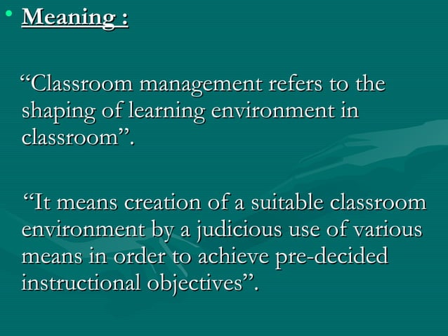 Classroom management | PPT | Educational Assessment | Education