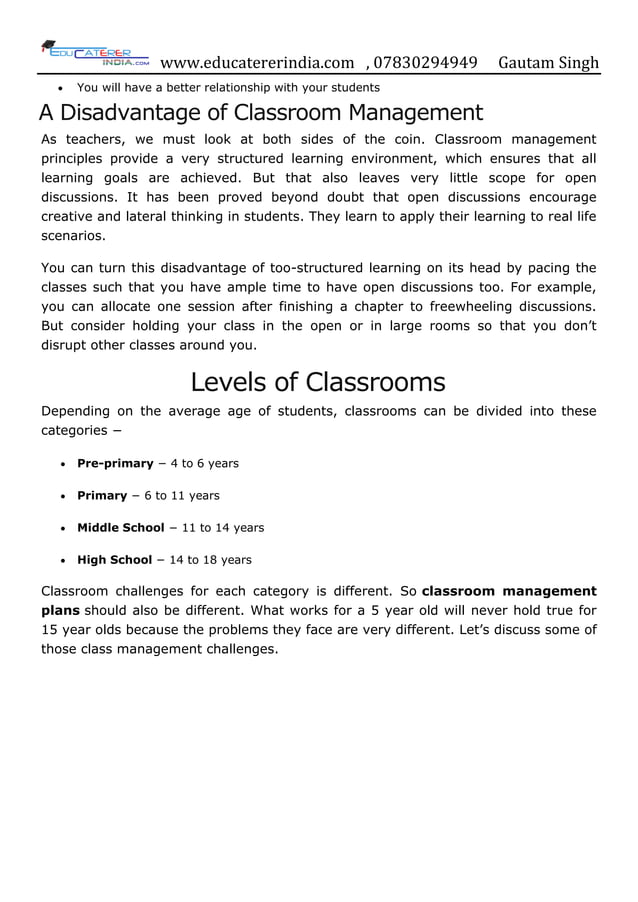 Classroom management | PDF