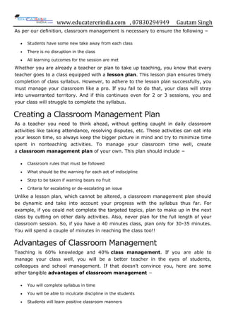 Classroom management | PDF