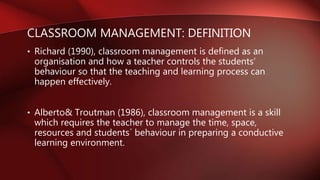 CLASSROOM MANAGEMENT.pptx | Professional School | Postgraduate Education