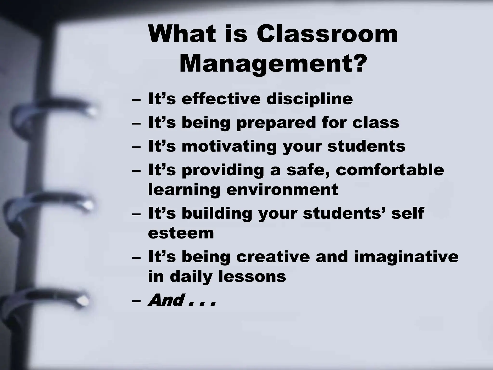 Effective Classroom Management Strategies | PPT