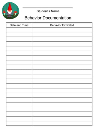 Classroom+management behavior+form | PDF