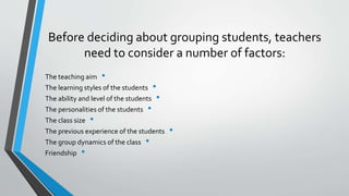 Classroom management grouping students | PPTX