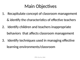 Classroom Management: Training for Primary and Secondary school ...