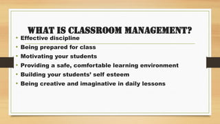 CLASSROOM MANAGEMENT Strategy for School | PPTX