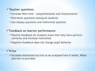 Classroom management and classroom interaction | PPTX