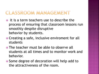Classroom management and interaction | PPTX
