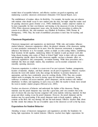 Classroom management and organization | DOCX