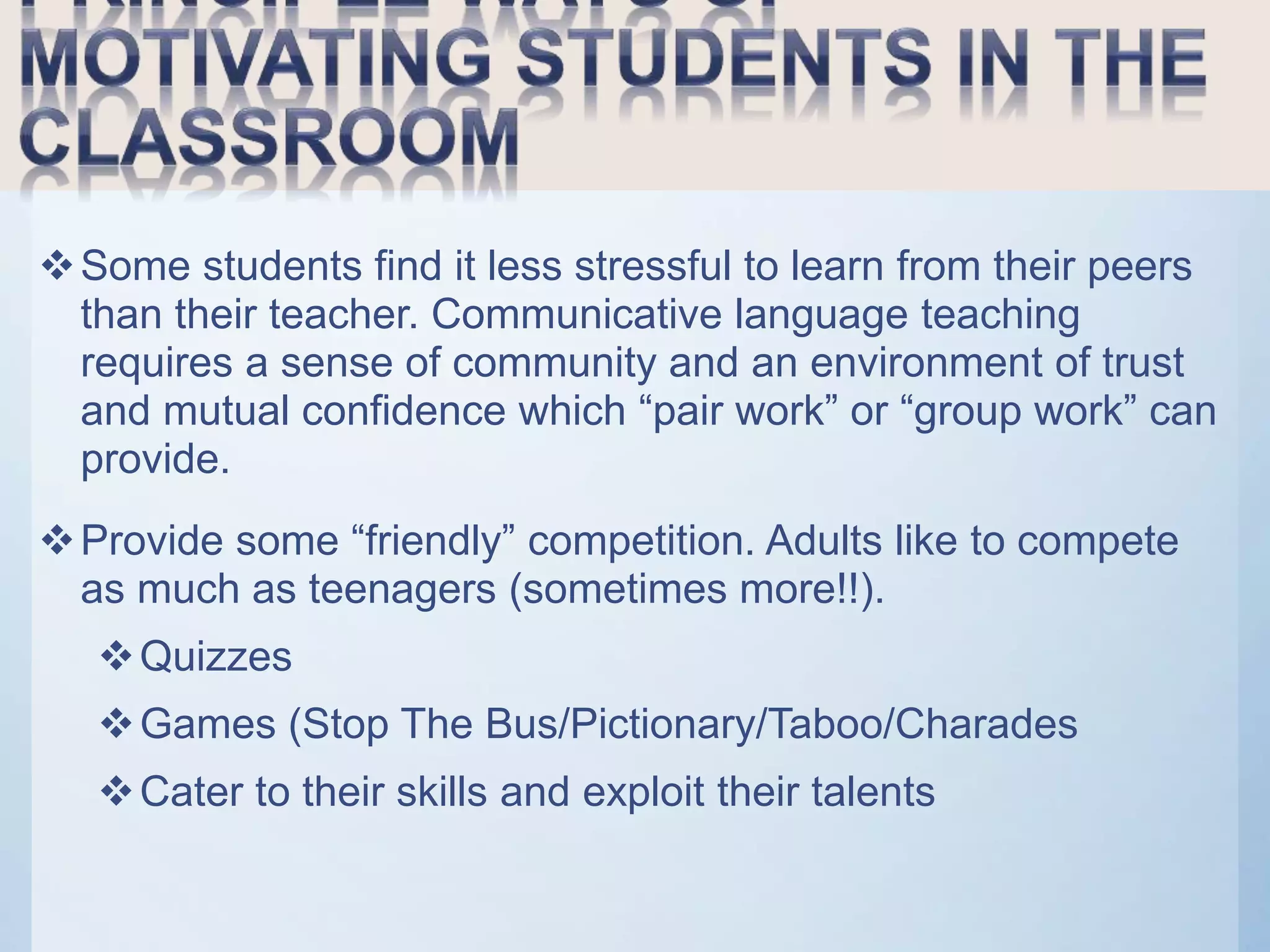Classroom Management and Student Motivation | PPTX