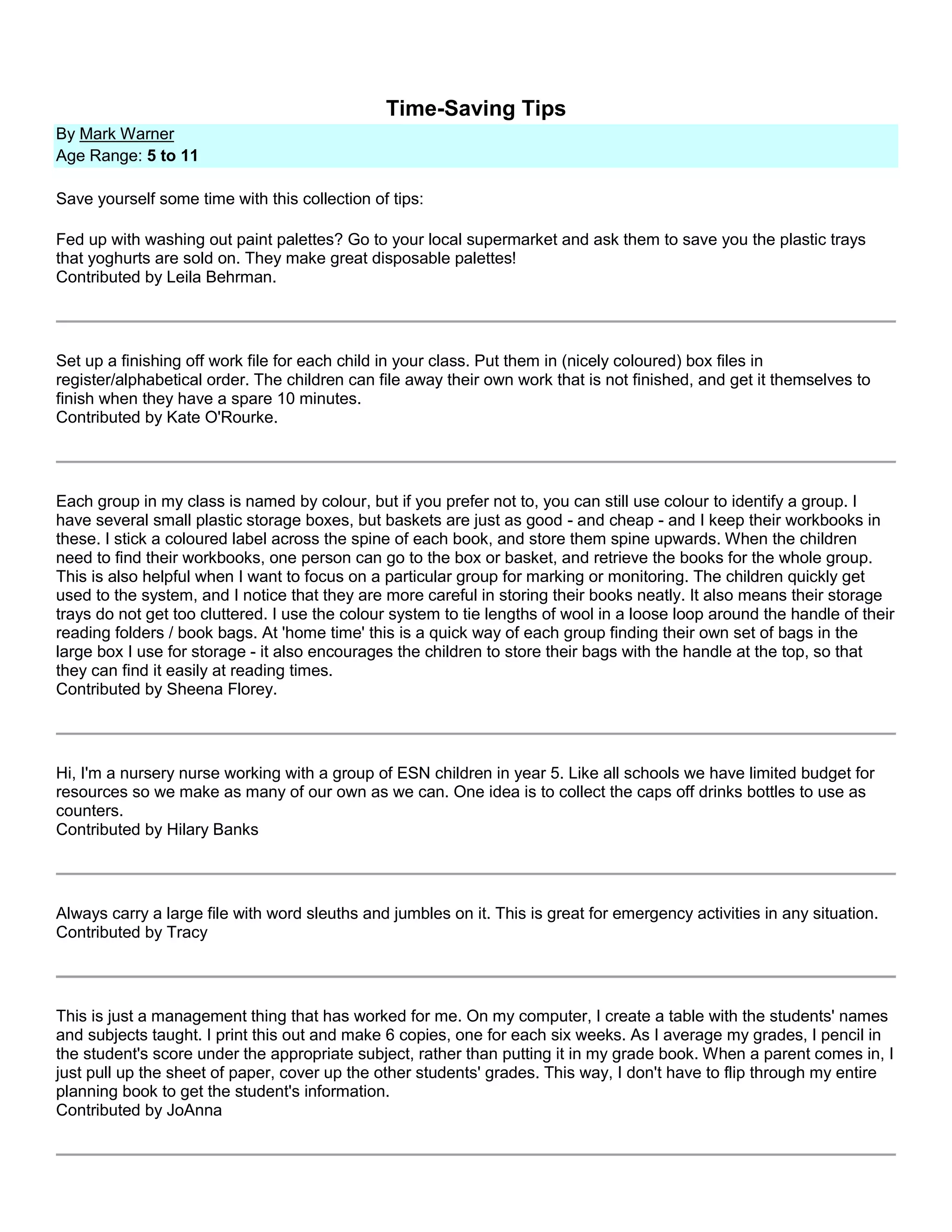 Classroom management as time management | DOCX