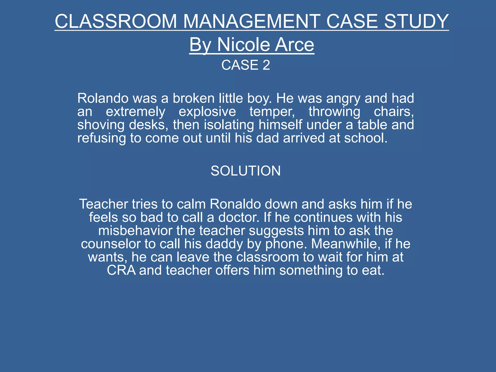 Classroom management case study | PPT