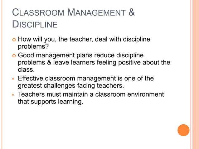 Classroom Management & Discipline - Chapter 9.ppt | Homework and Study ...
