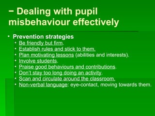 Classroom management: discipline problems | PPT