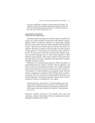 Classroom management for culturally respossive teaching | PDF ...