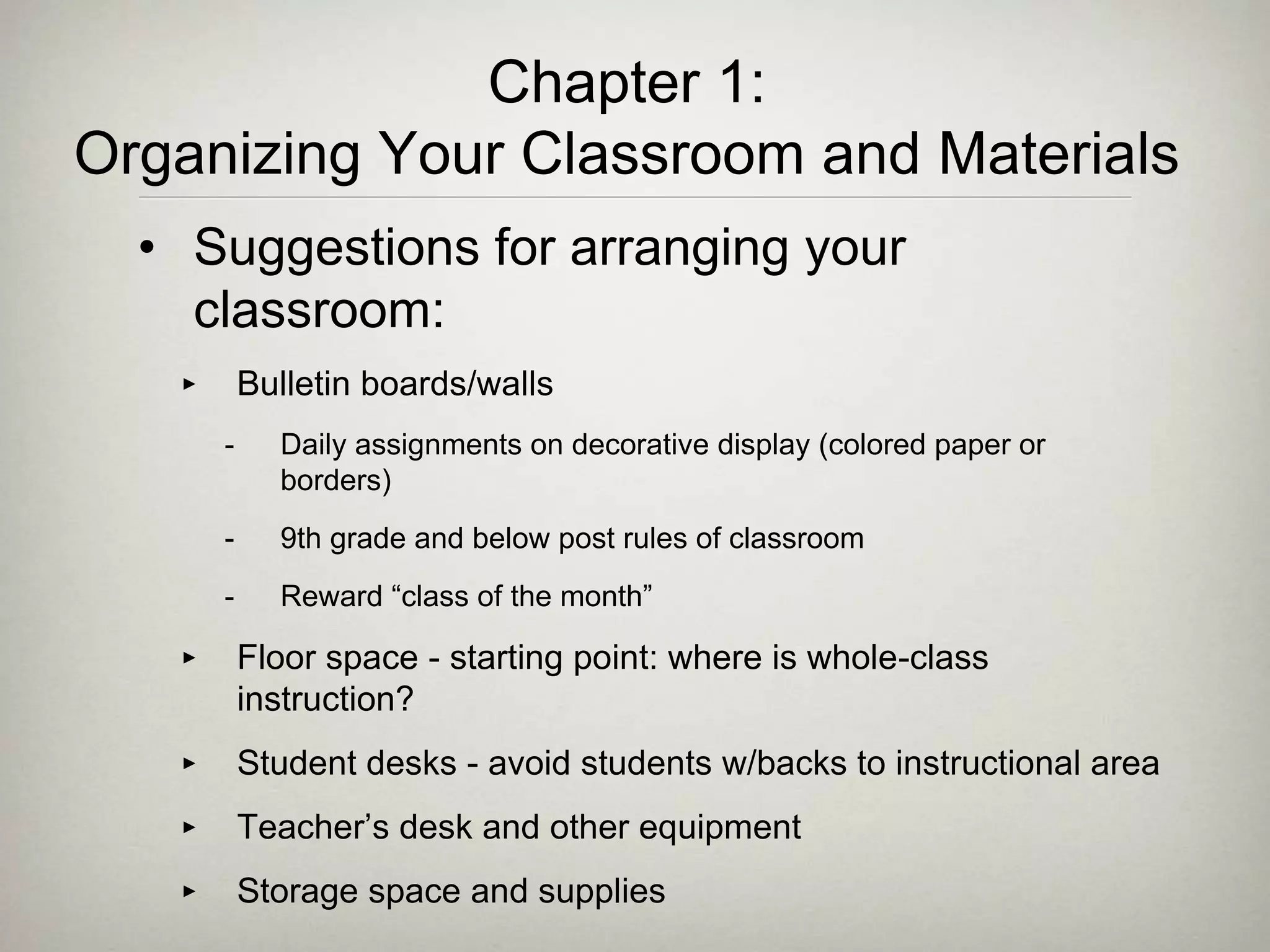 classroom management for middle and high school.ppt