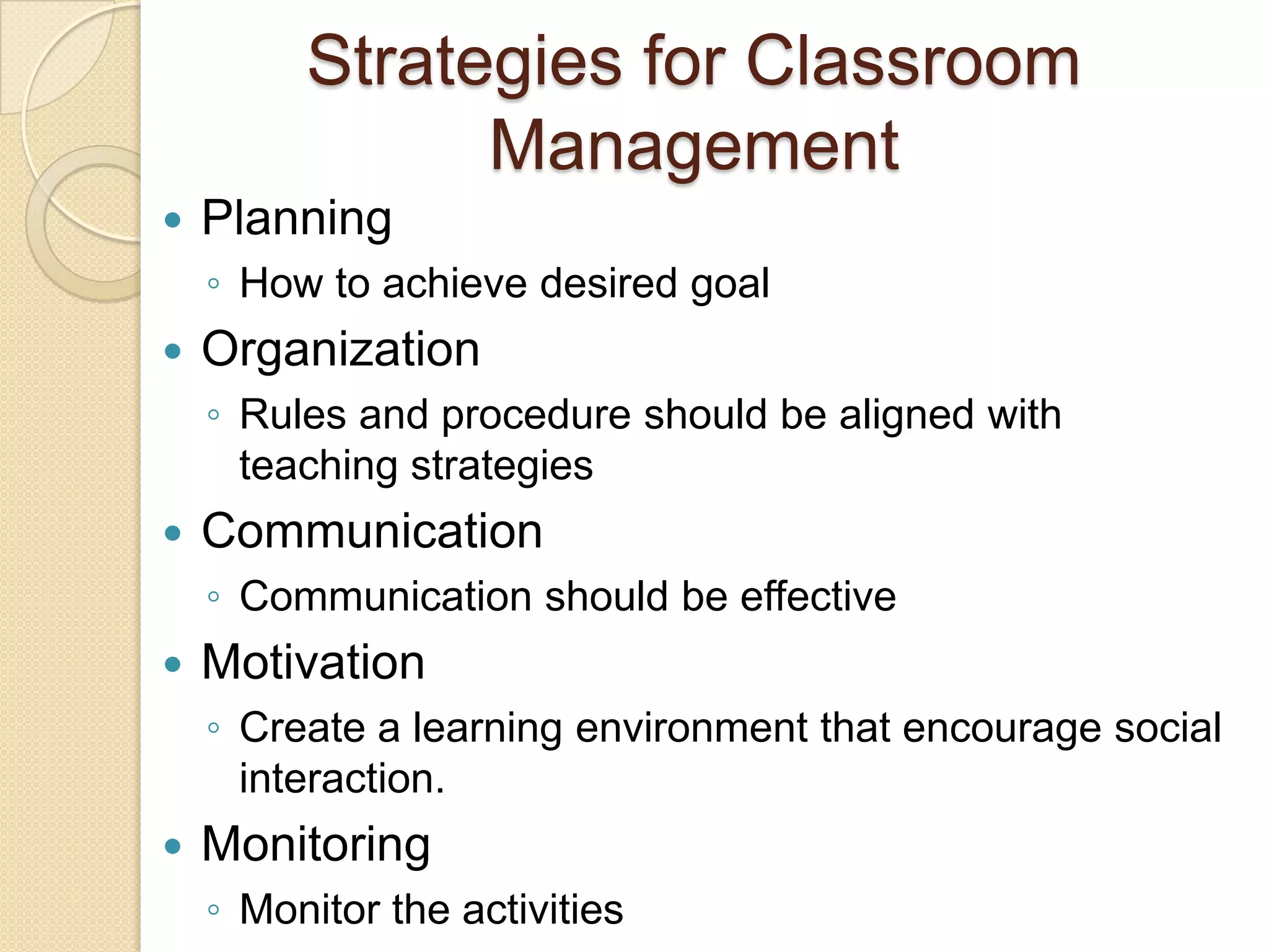 Classroom management i | PPTX