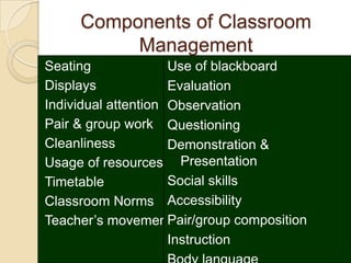 Classroom management i | PPTX