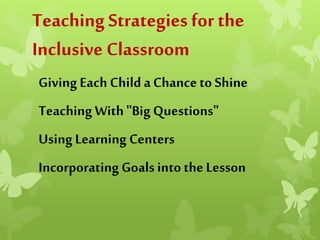 Classroom management in inclusive settings | PPTX | Special Education ...