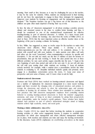 Classroom management in schools | DOCX