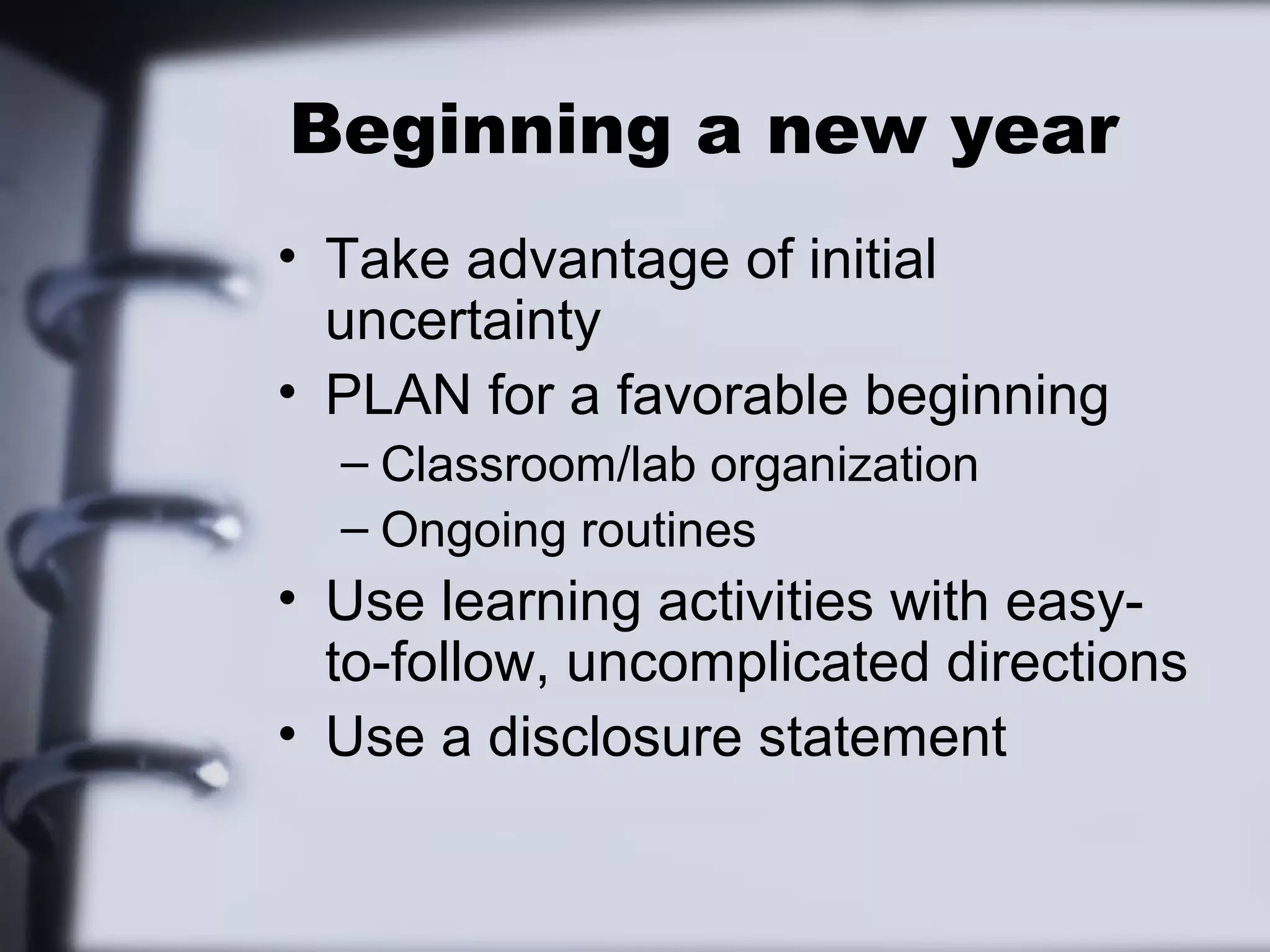 Classroom Management Lecture Ppt