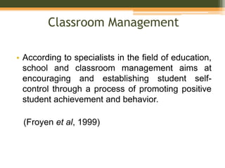 Classroom management and learning style | PPT