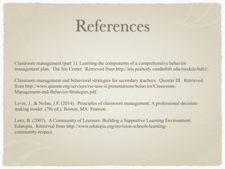 Classroom management plan | PDF