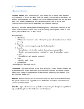Classroom Management Plan | PDF