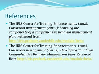 Classroom Management Plan Final | PPT