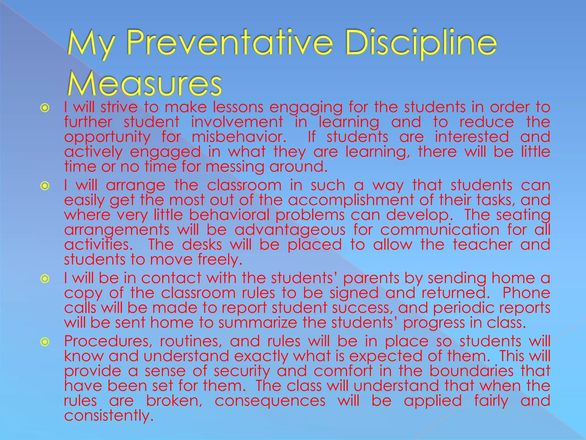 Classroom management plan power point | PPTX