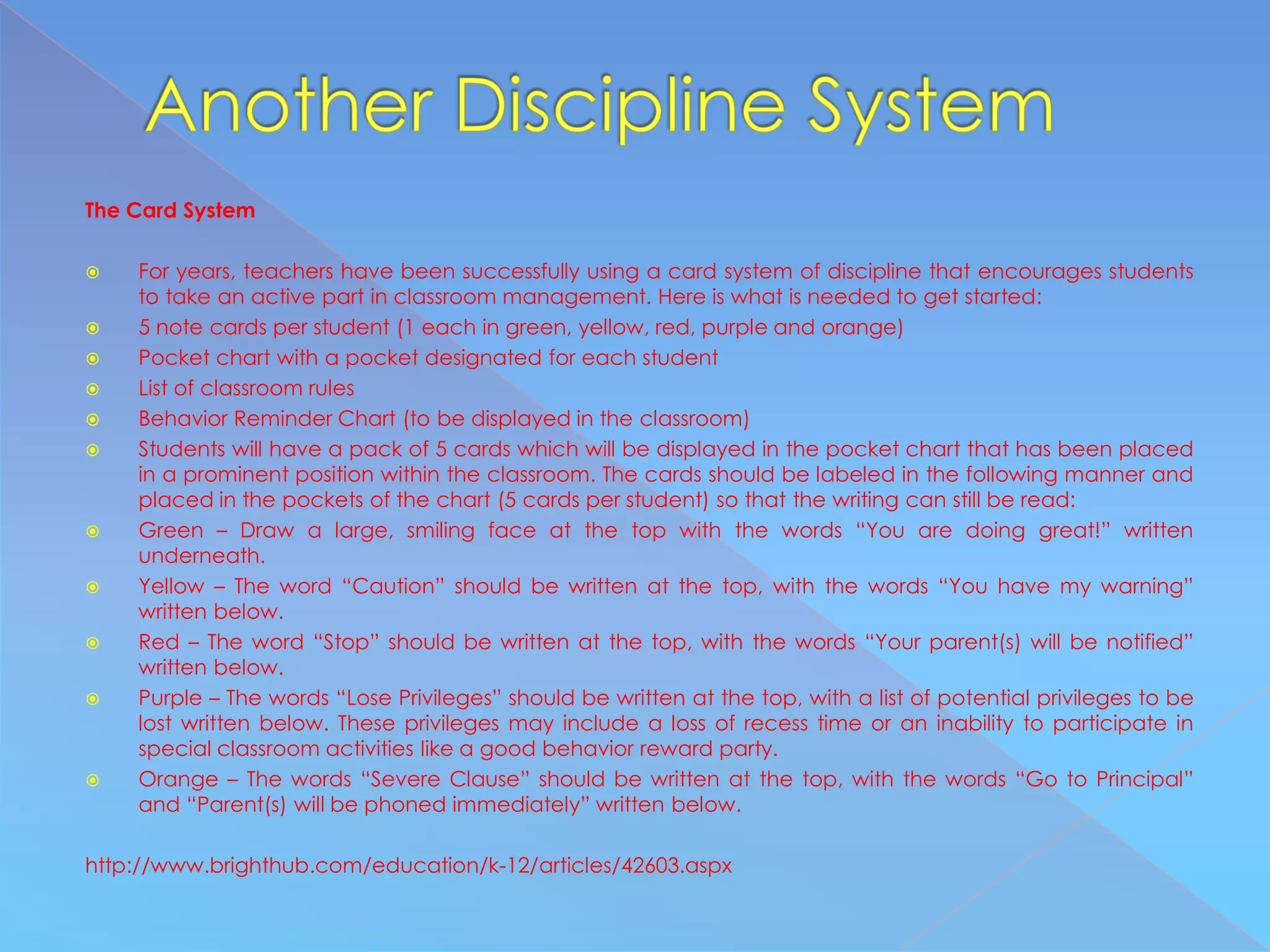 Classroom management plan power point | PPTX