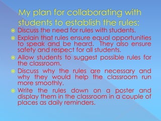 Classroom management plan power point | PPTX