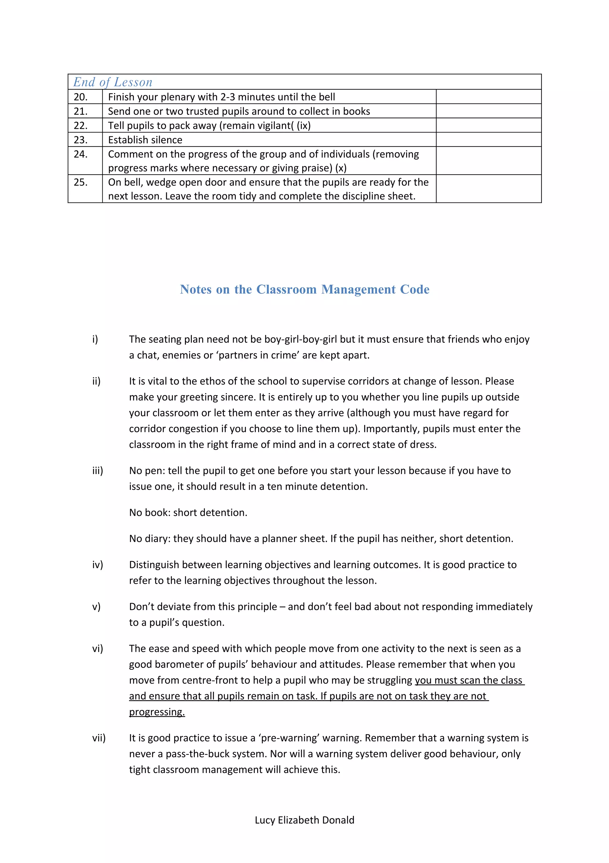 Classroom Management Policy | DOC