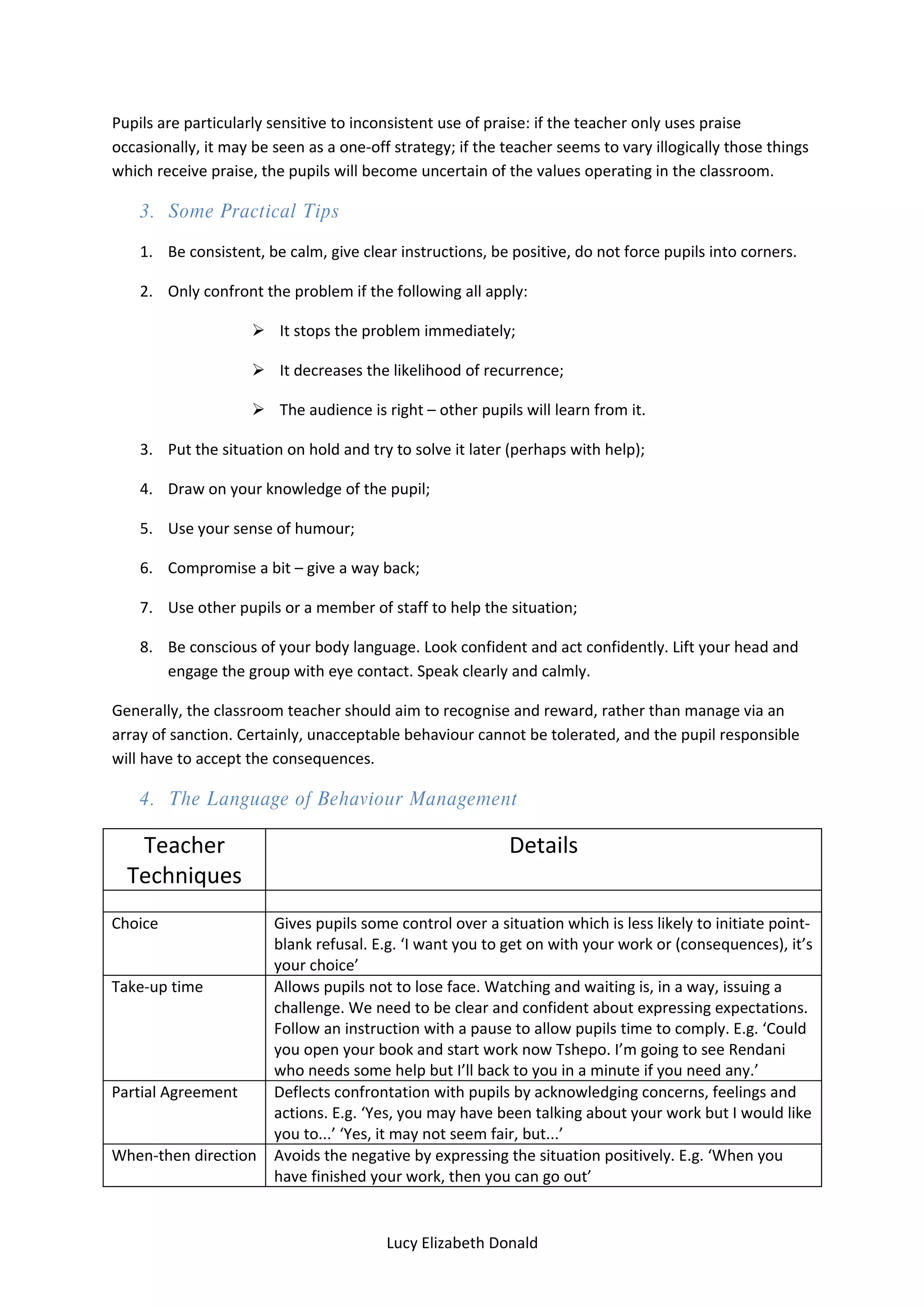Classroom Management Policy | DOC