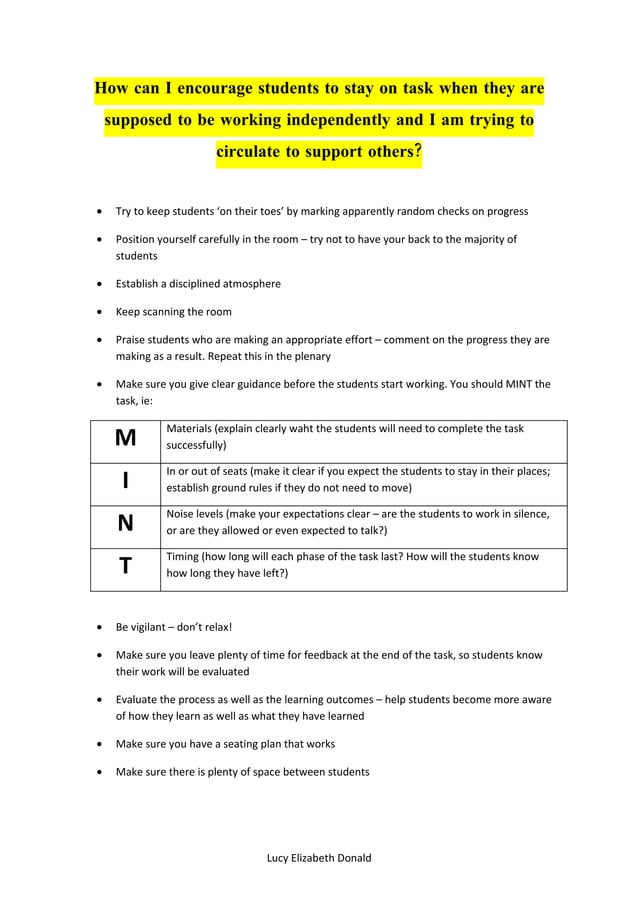 Classroom Management Policy | DOC | Secondary Education | Education