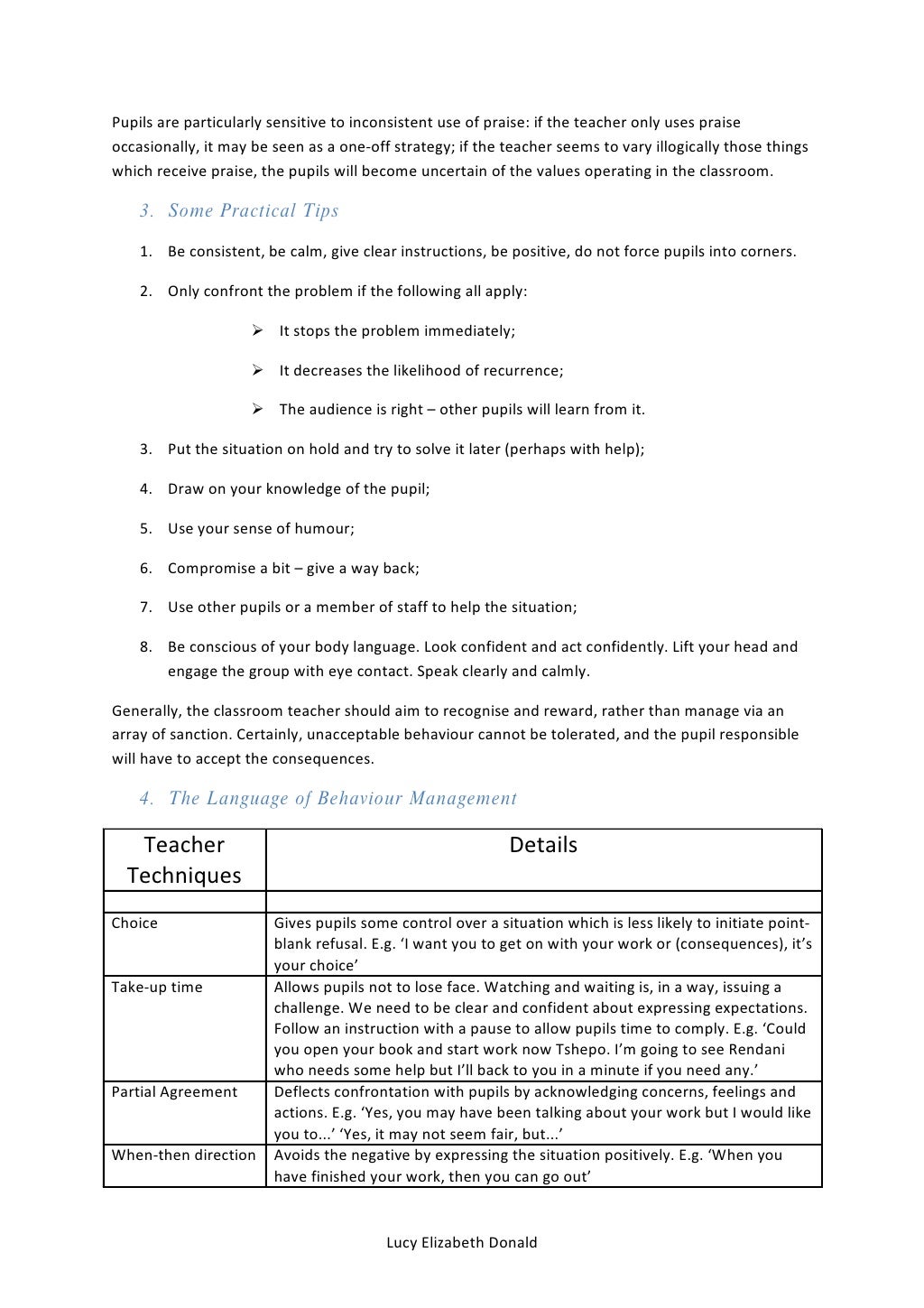 Classroom Management Policy