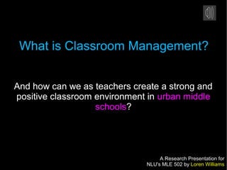 Classroom Management Presentation | ODP