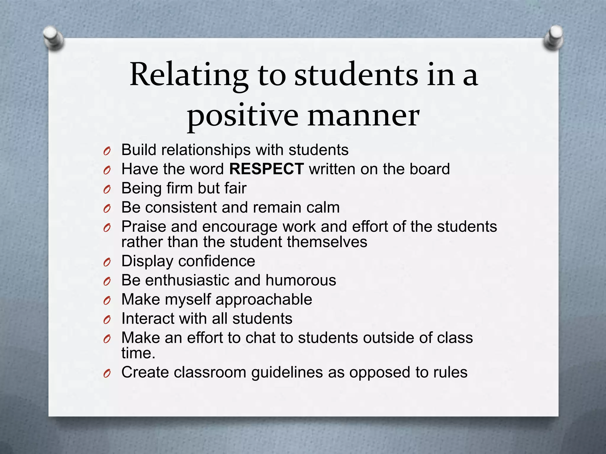 Classroom management strategies | PPTX