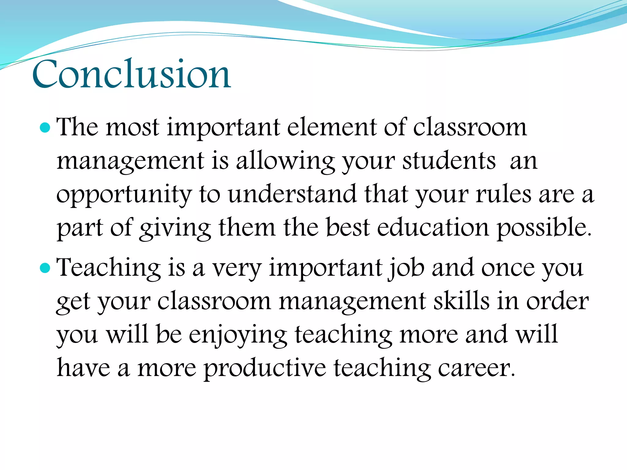 Classroom management strategies | PPTX