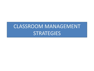 Classroom management strategies | PPT
