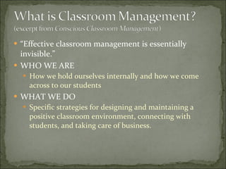 SuperSub Workshop Classroom Management | PPT