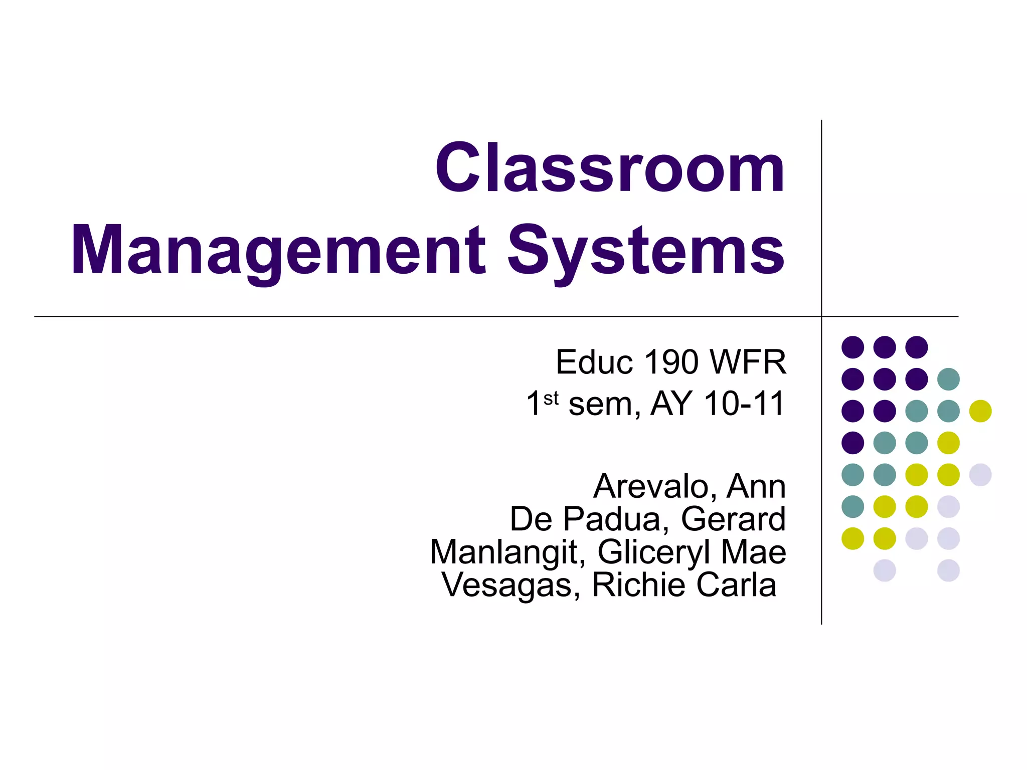 Classroom Management Systems | PPT | Web Development | Internet