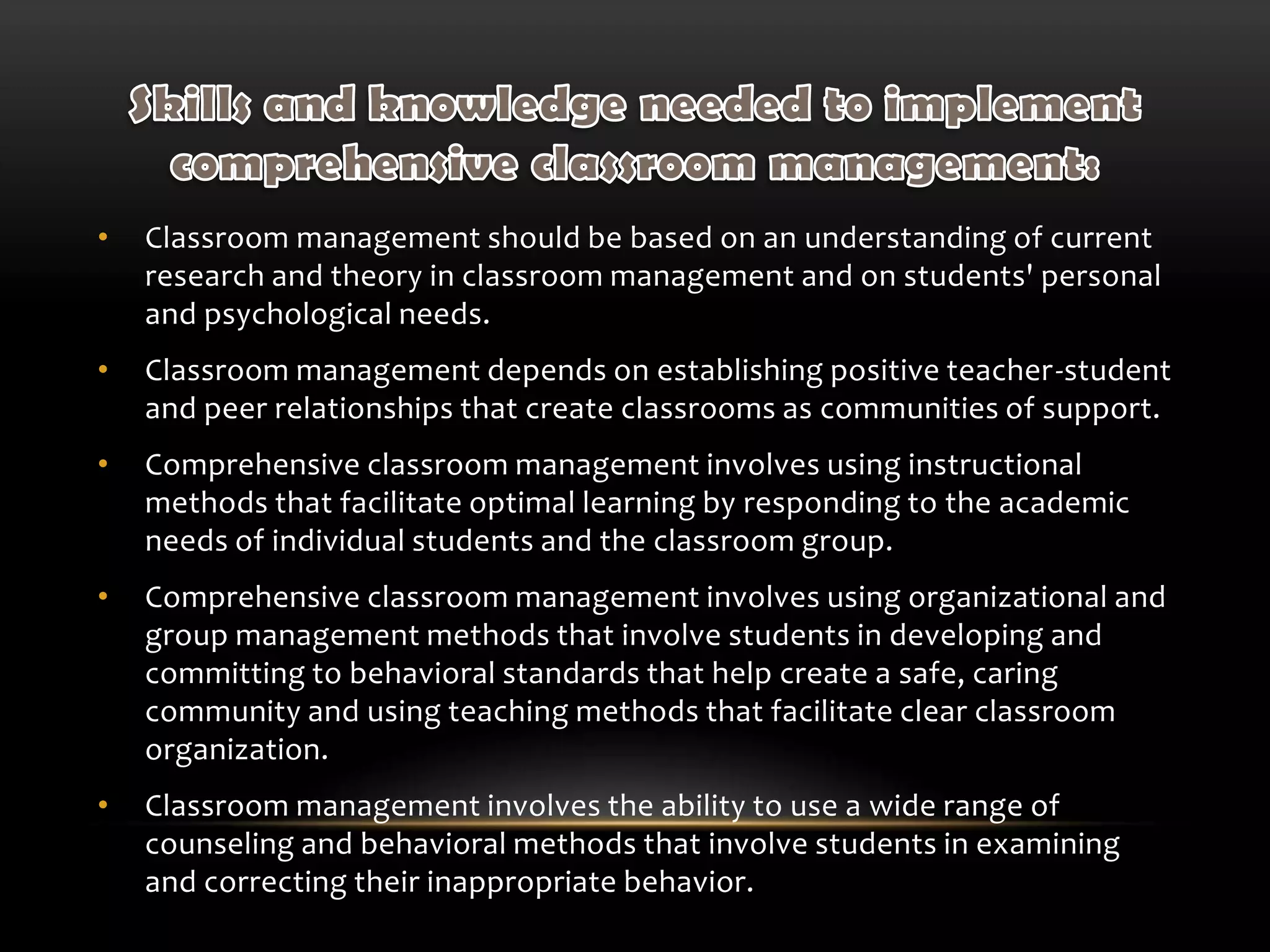 Classroom management techniques | PPTX